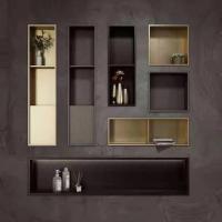 China Stainless Steel Shower Niche with LED Light 600x300mm Bathroom Storage Shelf for sale