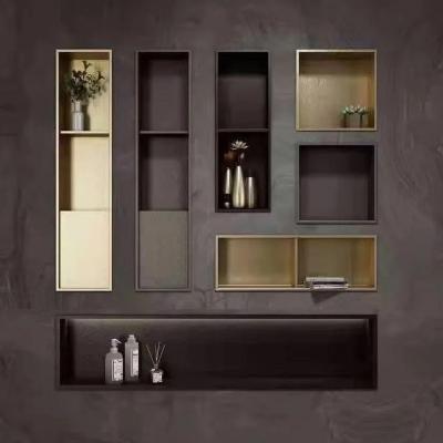China Stainless Steel Shower Niche with LED Light 600x300mm Bathroom Storage Shelf for sale