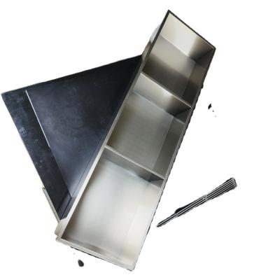 China Waterproof Shower Niche Tray with LED Light Double Shelf 12x20 Black Stainless Steel for sale