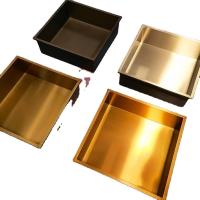 China Stainless Steel Shower Niche with SMC Tile Trim 600x300mm LED Gold Recessed for sale
