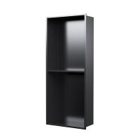 China Custom Size 9 Inch Stainless Steel Shower Niche Shelf Waterproof Black for Bathroom Storage for sale
