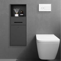 China Brushed Surface Gold Bathroom Niche Toilet Brush Holder Flush Mount 595x145x140mm for sale