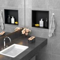China Stainless Steel Shower Niche Shelf with LED Light 600mm x 200mm for Bathroom Storage for sale