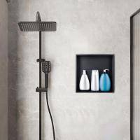 China Stainless Steel Shower Niche Shelf with LED Light 600mm x 200mm for Bathroom Storage for sale