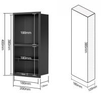 China Stainless Steel Shower Niche 200x400mm Waterproof Bathroom Storage Shelf for sale