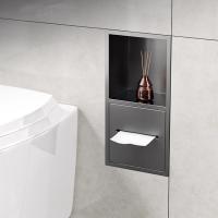 China Stainless Steel Built-in Toilet Tissue Wall Niche 200x400x125mm Anti-Rust Shower Shelf for sale
