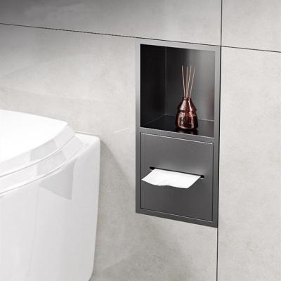 China Stainless Steel Built-in Toilet Tissue Wall Niche 200x400x125mm Anti-Rust Shower Shelf for sale