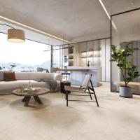 China Beige Travertine Porcelain Paver Tile 600x600mm 750x1500mm for Durable Indoor Outdoor Use for sale