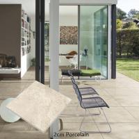 China Stone Imitation Texture 600x1200mm Silver Travertine Look Porcelain Floor Tile for Pool 20mm for sale