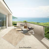 China Stone Imitation Texture 600x1200mm Silver Travertine Look Porcelain Floor Tile for Pool 20mm for sale