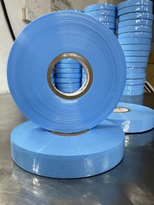 China Blue PVC Brush Wire Packaging Film Roll 65mm Diameter for sale