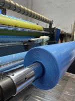 China Blue PVC Brush Wire Packaging Film Roll 65mm Diameter for sale