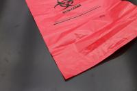 China Customized Red Plastic Biohazard Medical Waste Bag For Hospital Pharmacy Clinic for sale