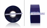 China Blue PVC Packing Stretch Film Wrap Roll 35mm Width OD 230mm Brush Silk Customized for sale
