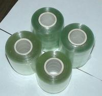 China PVC Blue Cling Film Wrapper 130mic Thickness Super Clear 50mm Width OD 65mm for sale
