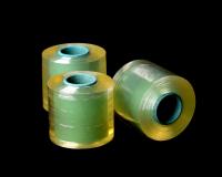 China PVC Blue Cling Film Wrapper 130mic Thickness Super Clear 50mm Width OD 65mm for sale