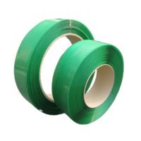 China High Tension 25mm PET Strapping Band Roll Green 0.044inch Thickness For Packing Glass for sale