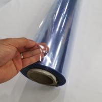 China No Sticky Clear PVC Sheet Roll 0.05mm Blue PVC Film 42PHR 28kg For Mattress for sale