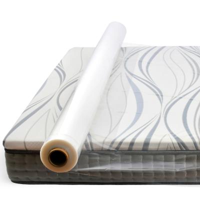 China Clear Transparent PE Film Roll Packaging Smooth Soft 100kg For Mattress Wrapping for sale