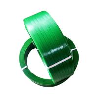 China Embossed PP Strap Roll High Tension Green Plastic Strapping Band 12.7mm Width 20kg for sale