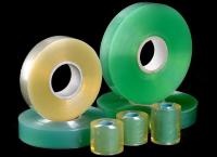 China High Sticky Wrap Transparent Yellow Plastic Film OD 250mm 35mm Width for sale