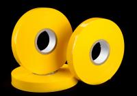 China High Sticky Wrap Transparent Yellow Plastic Film OD 250mm 35mm Width for sale