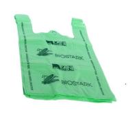 China PLA Compostable Plastic T Shirt Shopping Bags Biodegradable Eco Friendly for sale