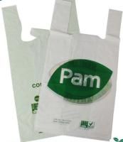 China PLA Compostable Plastic T Shirt Shopping Bags Biodegradable Eco Friendly for sale