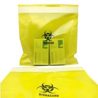 China Specimen Bio Waste Disposal Bags Yellow Medical Blood Sample With Document Pouch for sale