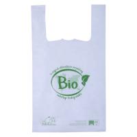 China Custom Printed Biodegradable T Shirt Bags Plastic PLA PBAT Cornstarch for sale