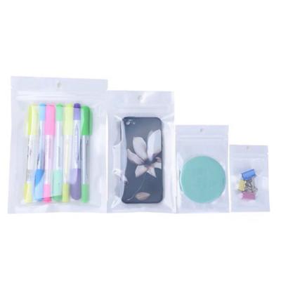 China Retail Clear Poly Packaging Bag Self Seal Hang Hole Ziplock Bags for sale