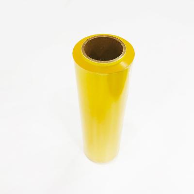 China Transparent Food Plastic Wrap Roll Casting Soft PVC Cling Film Jumbo Roll for sale
