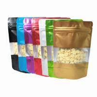 China Custom Printed Matt Poly Packaging Bag Ziplock With Rectangle Window for sale