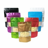 China Custom Printed Matt Poly Packaging Bag Ziplock With Rectangle Window for sale