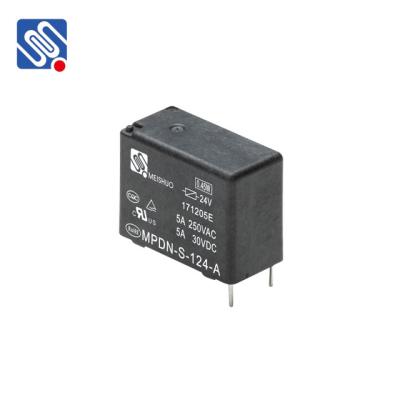 China Meishuo MPDN-S-124-A 0.45W 5A 24v high power NO/NC pcb sealed 1A 4pin 250vac relay for sale