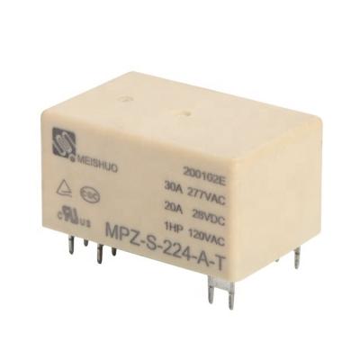 China Meishuo MPZ-S-224-A-T 24v PCB 30A 277VAC sealed NO type PCB relay for sale