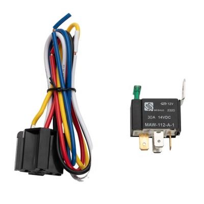 China MEISHUO MAW  mini Inset Mounting fuse electronics 12v auto led  30a 4 Pin car relay with Metal frame for sale