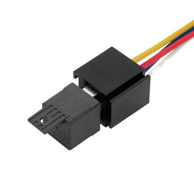 China Sealed Auto Power Relay With Wire Harness 12v 4pin 5pin Headlight Control for sale