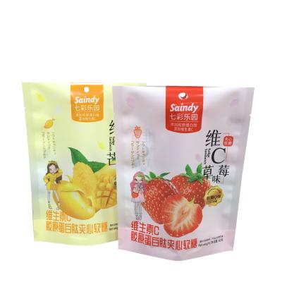 China Custom Printing Fruits Freeze Dried Peach Slice Stand Up Pouch Snacks Food Packaging Bag With Zipper for sale