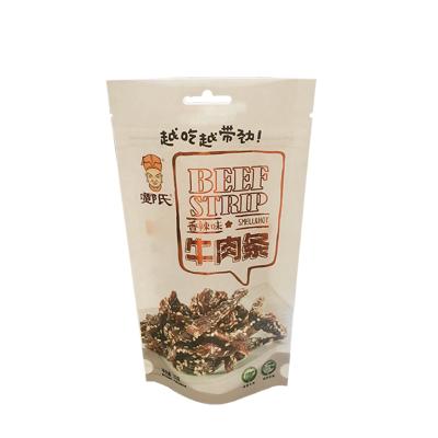 China White Kraft Paper Aluminum Foil Plastic Dried Meat Beef Jerky Packaging Bag With Hanger Hole for sale