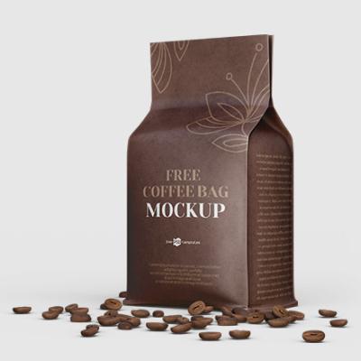 China Food Grade Flat Bottom Coffee Packaging Bag With Zipper Custom Printed for sale