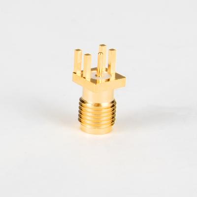 China Gold Plated SMA Female PCB Mount Connector 50Ω DC-11GHz for sale