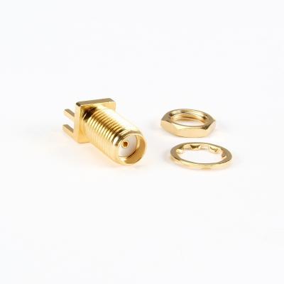 China SMA Female PCB Mount Connector 50Ω 2700V Max Brass for sale
