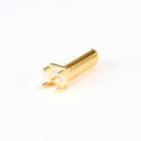 China Brass Gold Plating Female PCB Mount RF Connector SMA-KE-125-20.5-2 for sale