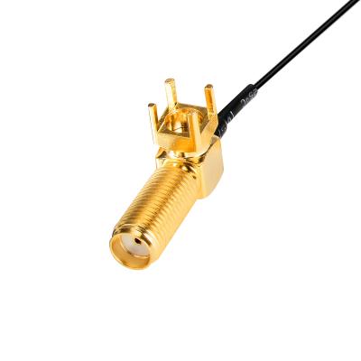 China Right Angle PCB Mount IPEX Coaxial Cable Assembly RF1.13 200MM for sale