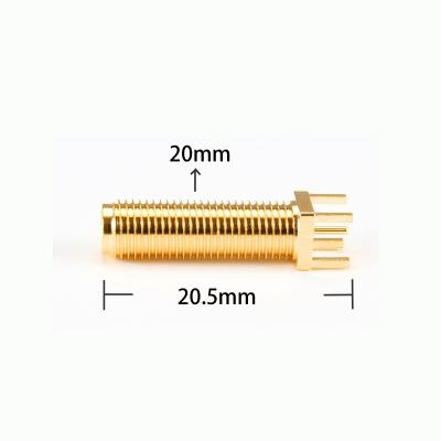 China RF Brass Gold Plated PCB Mount Connector SMA-KE-125-20.5-2 for sale