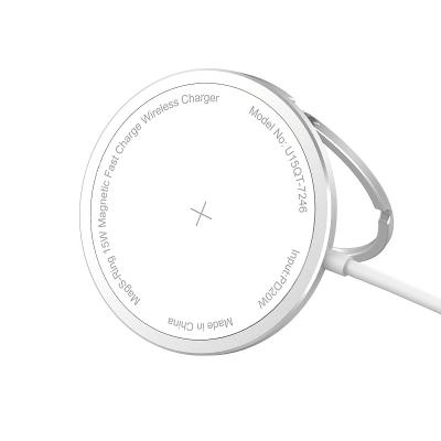 China φ56 X6mm Ultra Thin Wireless Charger , 15W Magnetic Fast Charger  With Metal Ring Stand for sale