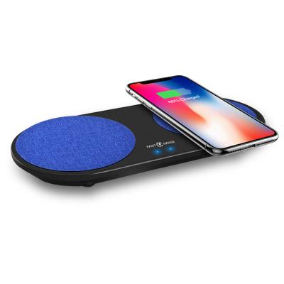 China 2 In 1 Free Position Wireless Charger , QI  ID 8253 Dual Wireless Charging Pad For Samsung Iphone for sale