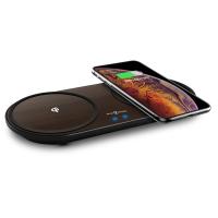 China Twin Station Universal Qi Wireless Charging Pad Fast Charge for sale