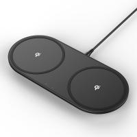 China Twin Station Universal Qi Wireless Charging Pad Fast Charge for sale